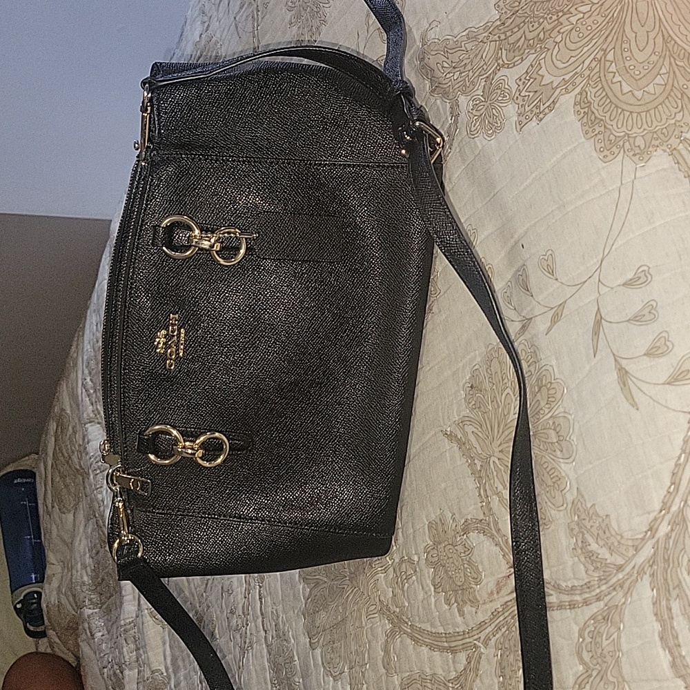 Coach Mini Christie Carryall Black And Gold - Gem
